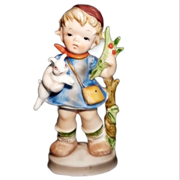 Vintage | Accents | Vintage Japan Girl Holding A White Rabbit And ...